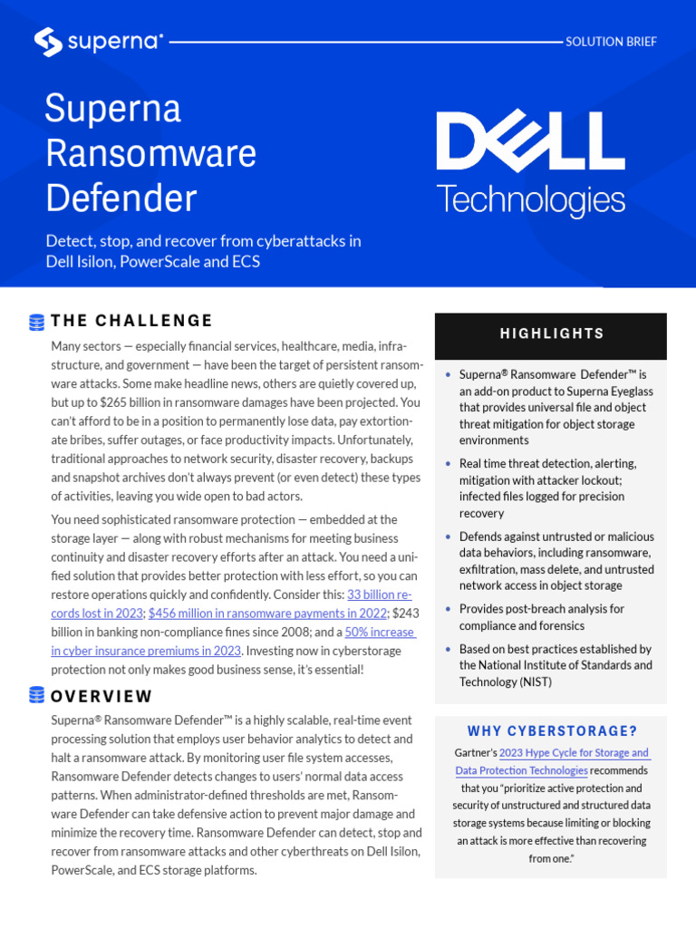 Superna Ransomware Defender | PDF | Ransomware | Security