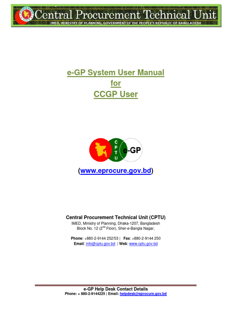 E Gp System User Manual Ccgp User Pdf Login Mobile App