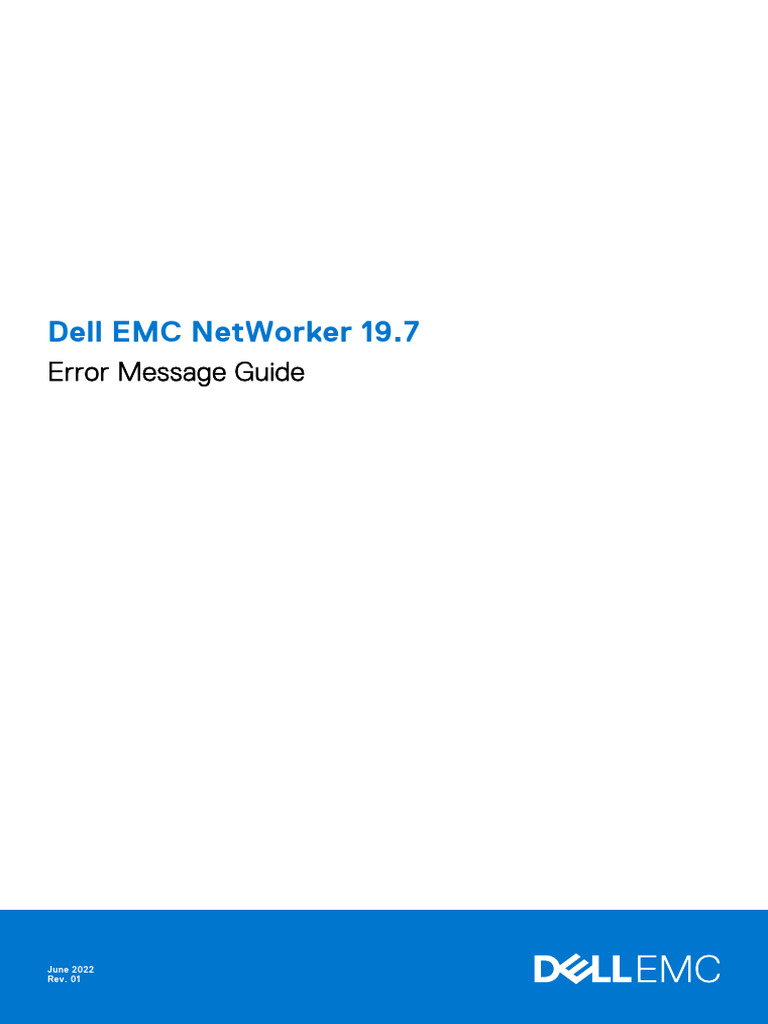 Dell EMC NetWorker 19.7 Error Message Guide | PDF | Computer File | Backup