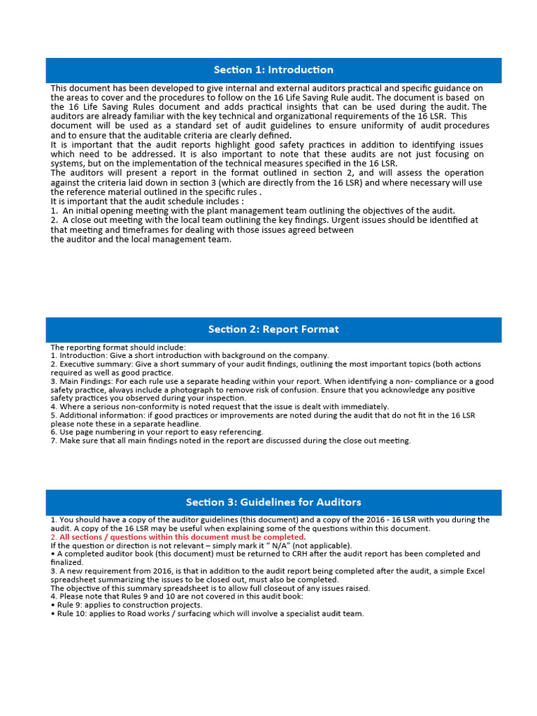 16 LSR Audit Checklist - RC | PDF | Audit | Machines