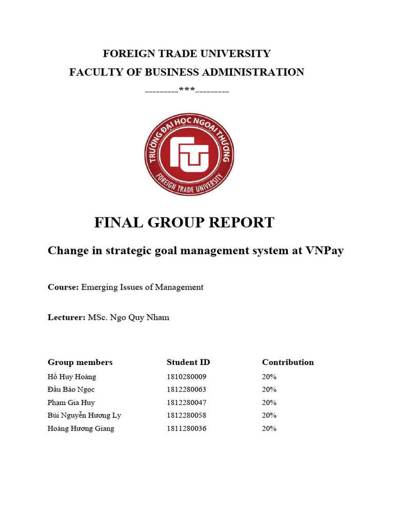 Emerging Issues in Management - Final Report | PDF | Change Management | Strategic Management