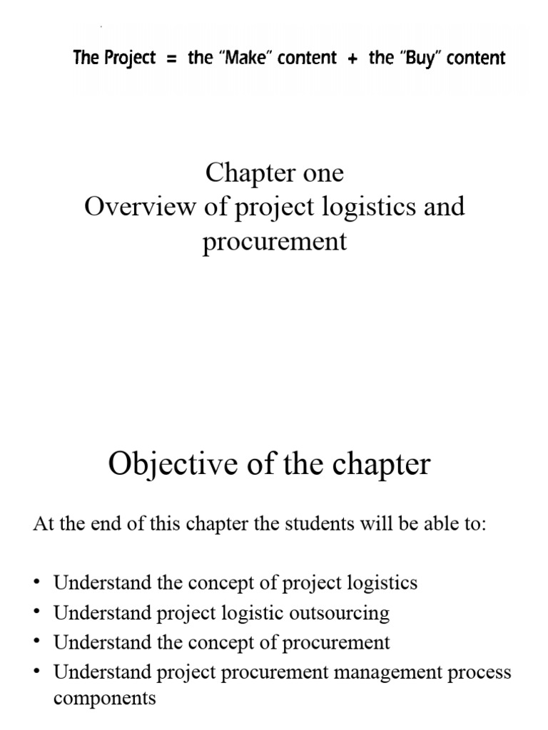 Project Logistics and Procurement Overview | PDF | Supply Chain ...