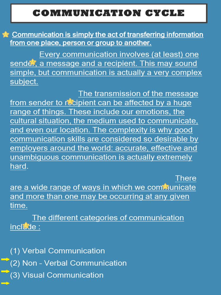 Communication Cycle Main | PDF | Politics | Social Science