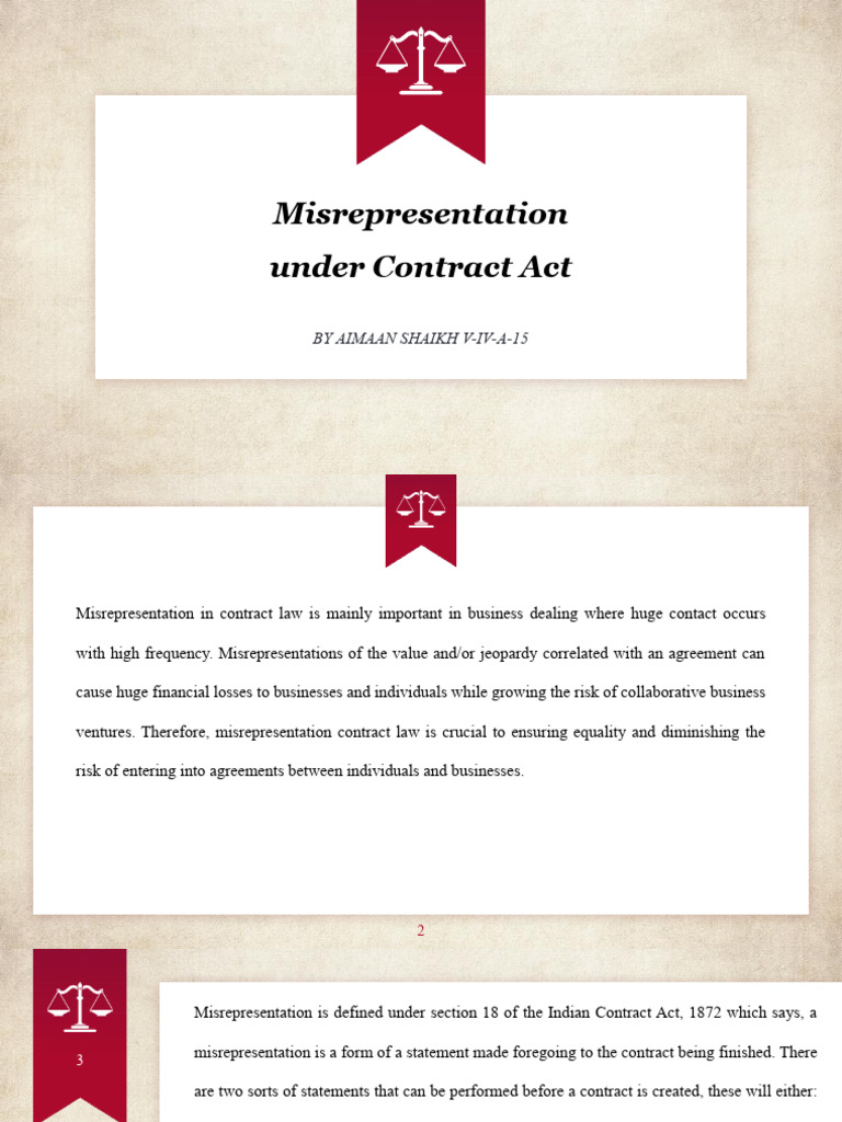 Effects of Misrepresentations and Fraud by An Agent V-IV-A-15 | PDF ...