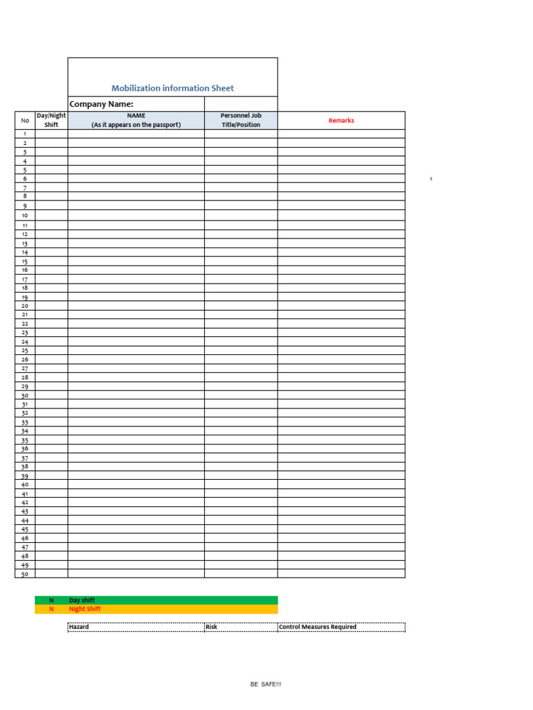 Safety Mobilization Info Sheet | PDF