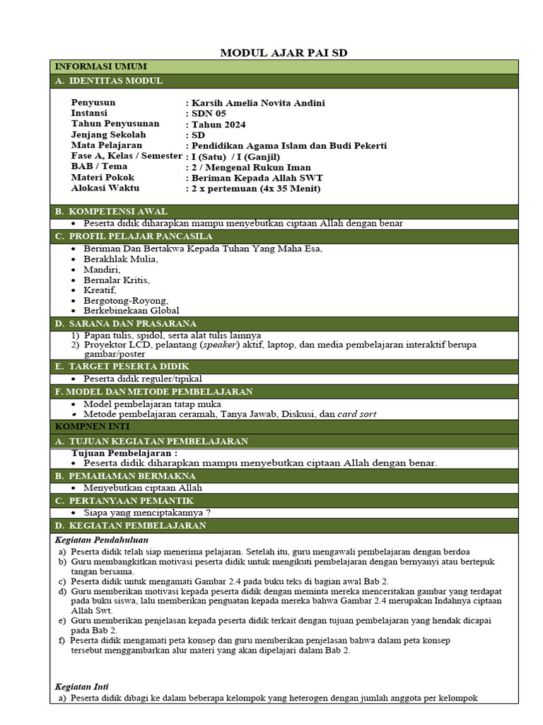 Modul Ajar | PDF | Karier & Perkembangan