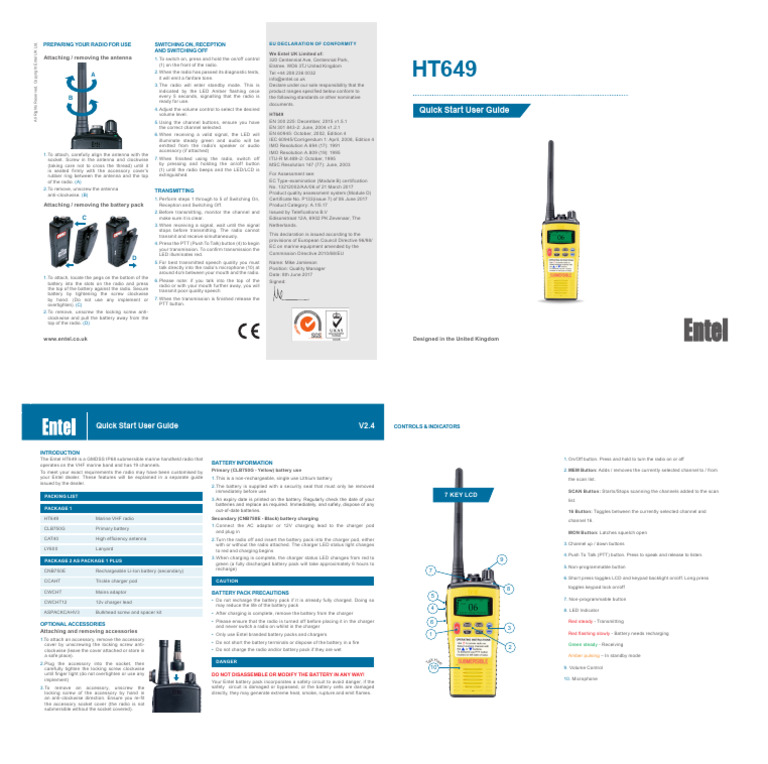 Quick Start Guide HT649 Series V2.4 20170807 | PDF | Battery Charger ...