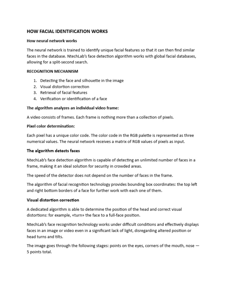 How Facial Identification Works | PDF | Face | Databases
