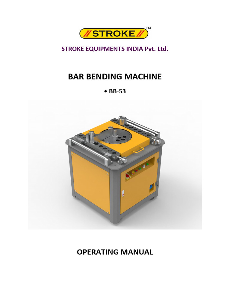 Bar Bending Machine Bb53 Manual | PDF | Personal Protective Equipment ...