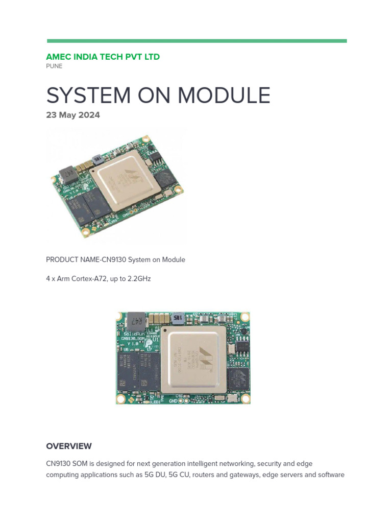 CN9130 SOM: Advanced Networking Module | PDF | Usb | Raspberry Pi