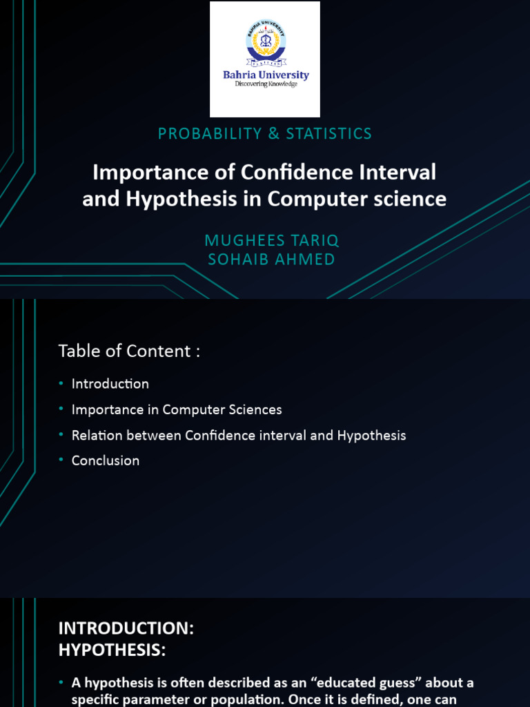 P&S Presentation | PDF | Confidence Interval | Statistical Hypothesis ...