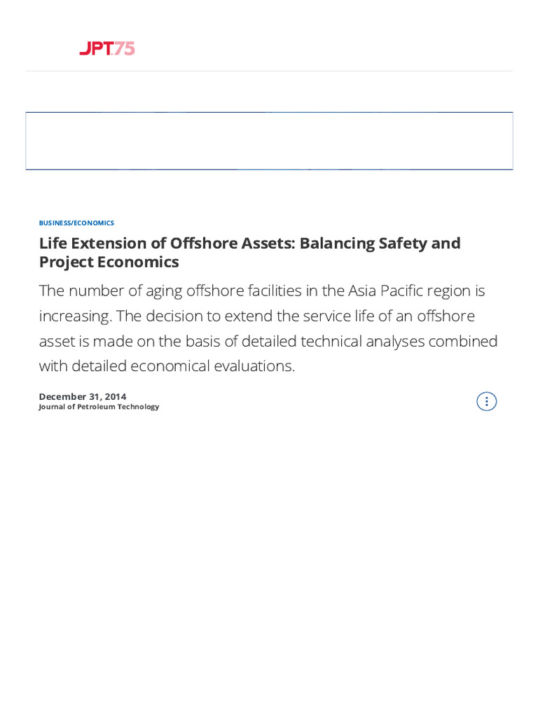 Offshore Asset Life Extension Guide | PDF | Risk | Safety