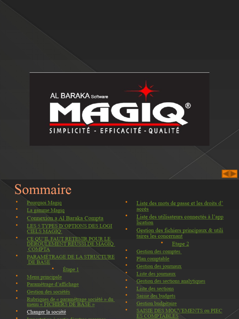 Guide d'utilisation de Magiq Compta | PDF | Interface en ligne de ...