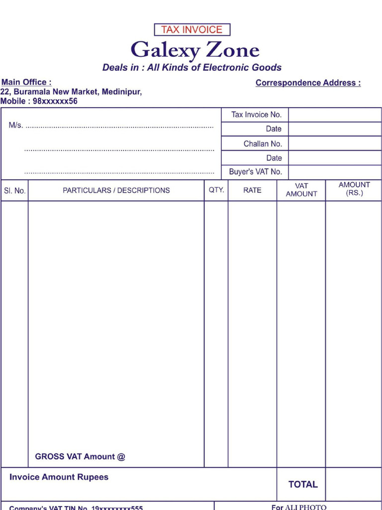 Electric Shop Tax Invoice CDR File Scaled | PDF