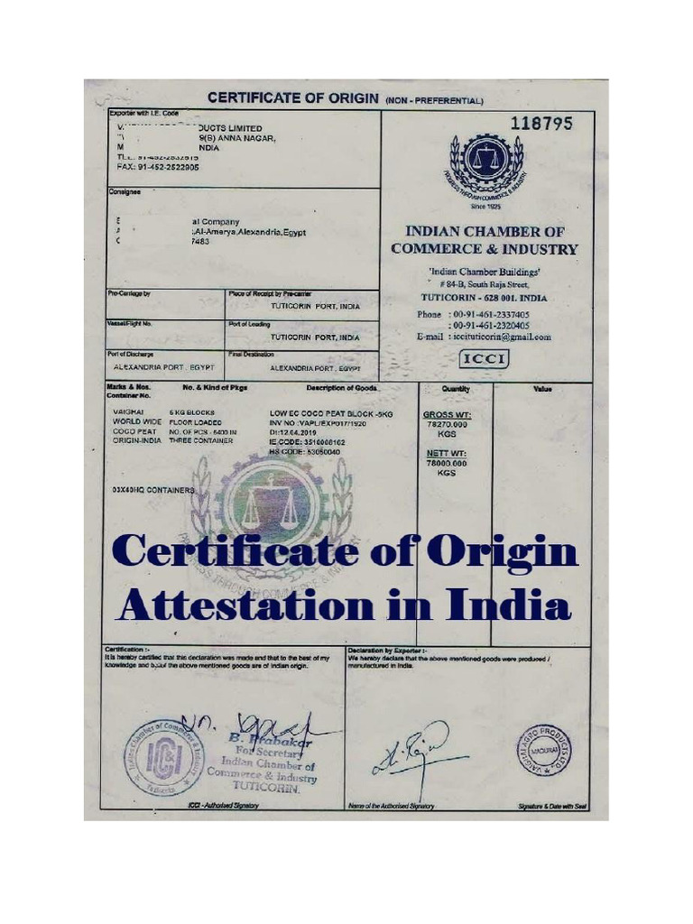 Certificate of Origin | PDF