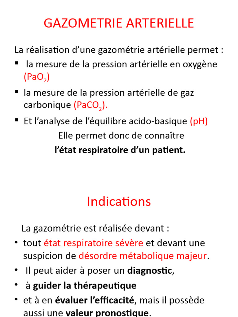 5 - Gazometrie 2 | PDF | Médecine de soins intensifs | Médecine clinique