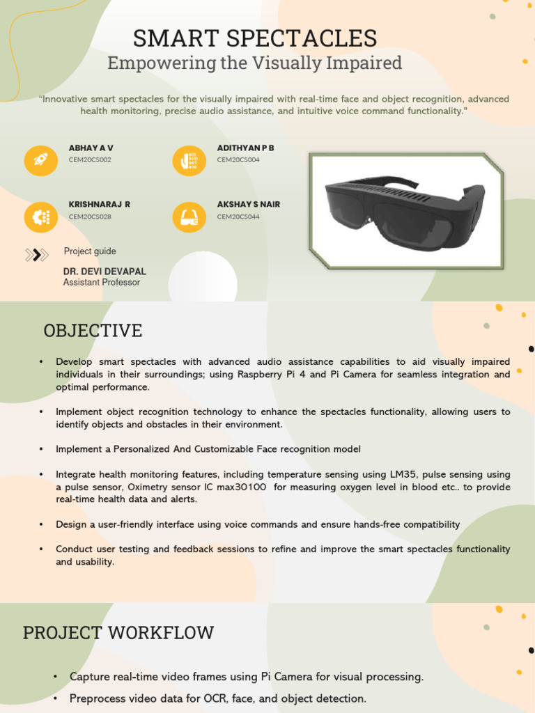 FINAL Cerd Smart Specs Final | PDF | Sensor | Usability