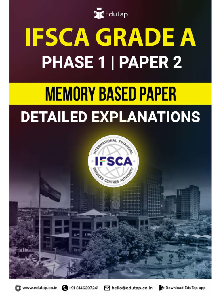 IFSCA Grade A 2023 Phase 1 Paper 2 Memory Based Paper Lyst1714977029483 240522 101033 | PDF ...