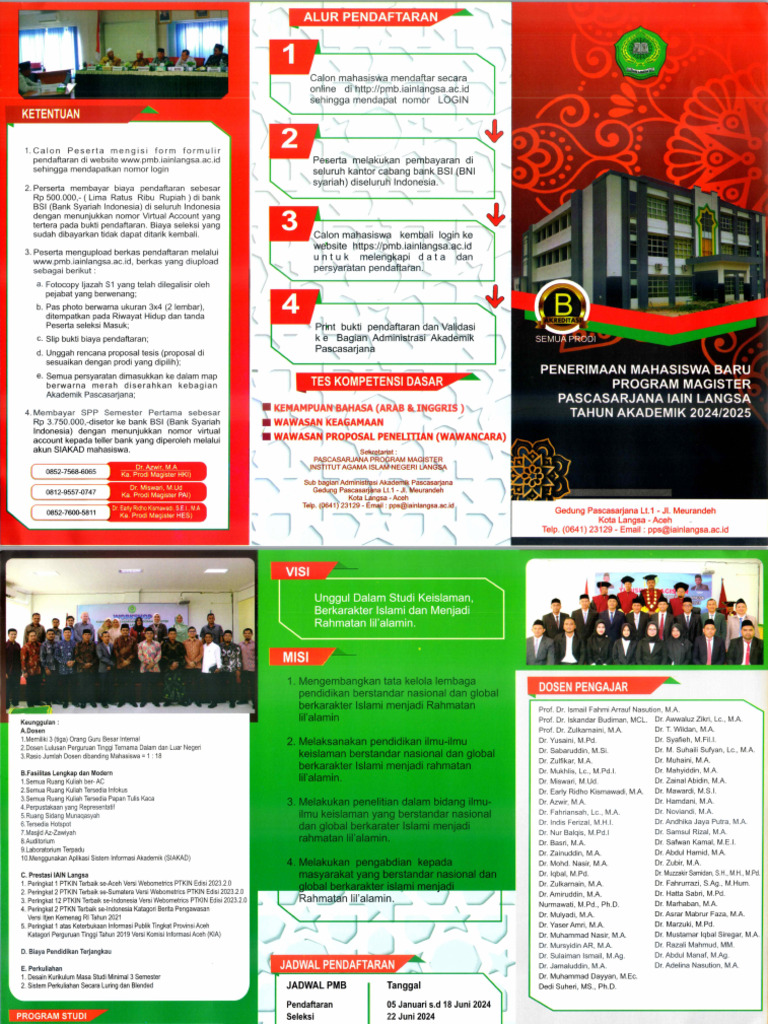 Brosur PMB Pasca Iain Langsa 2024 | PDF Brosur PMB Pasca Iain Langsa 2024 | PDF