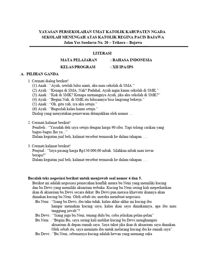 Paket 5 Literasi Bindo | PDF