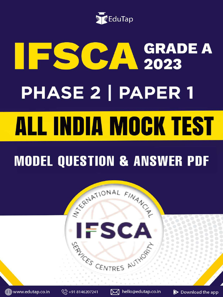 Edutap Mock - IFSCA Phase 2 | PDF | Inflation | Workforce