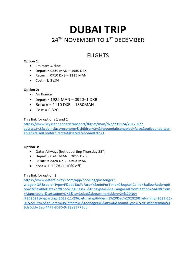Dubai Trip Pdf Dubai