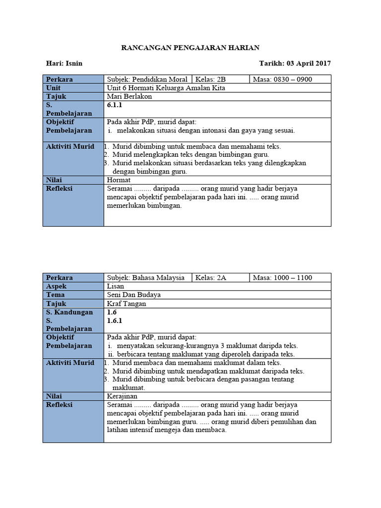 RPH Minggu 14 (3 - 7 April) | PDF