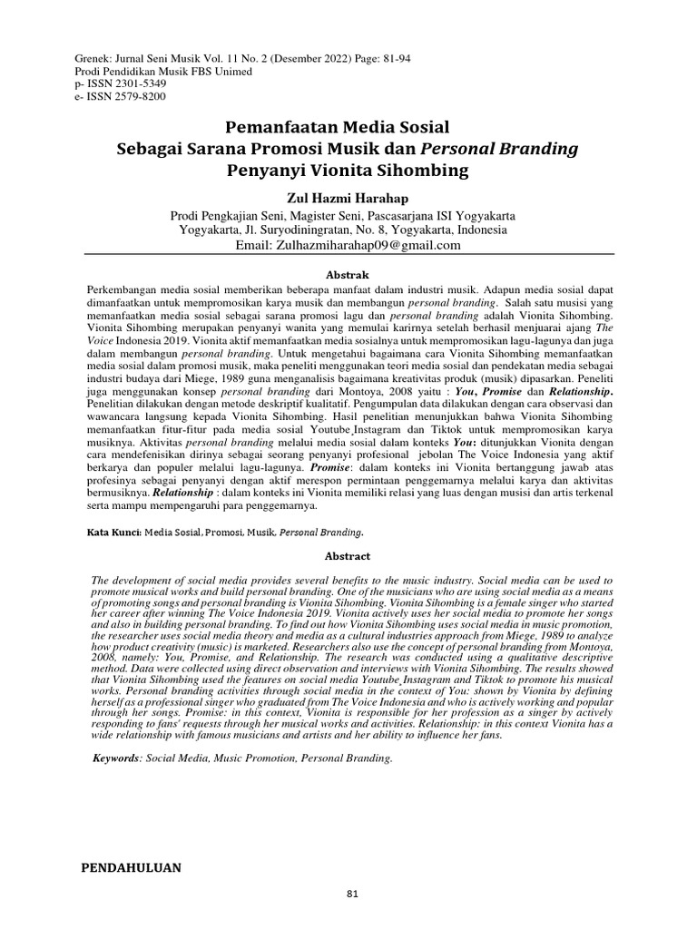 Pemanfaatan Media Sosial Sebagai Sarana Promosi Mu | PDF