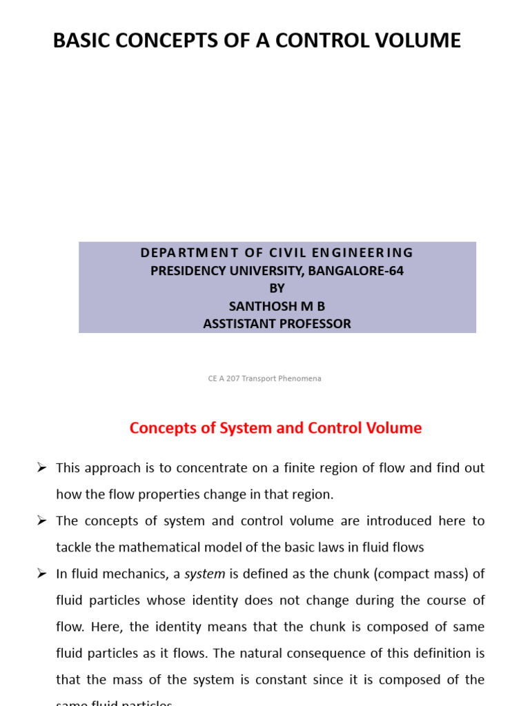 Control volume notes.protected | PDF | Fluid Dynamics | Angular Momentum