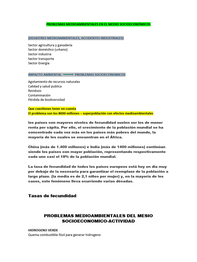 Problemas Medioambientales en Medio Socioeconomicos | PDF | Turbina | Vapor