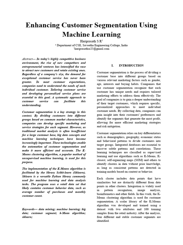 Hariprasath Conferencepaper | PDF | Market Segmentation | Cluster Analysis
