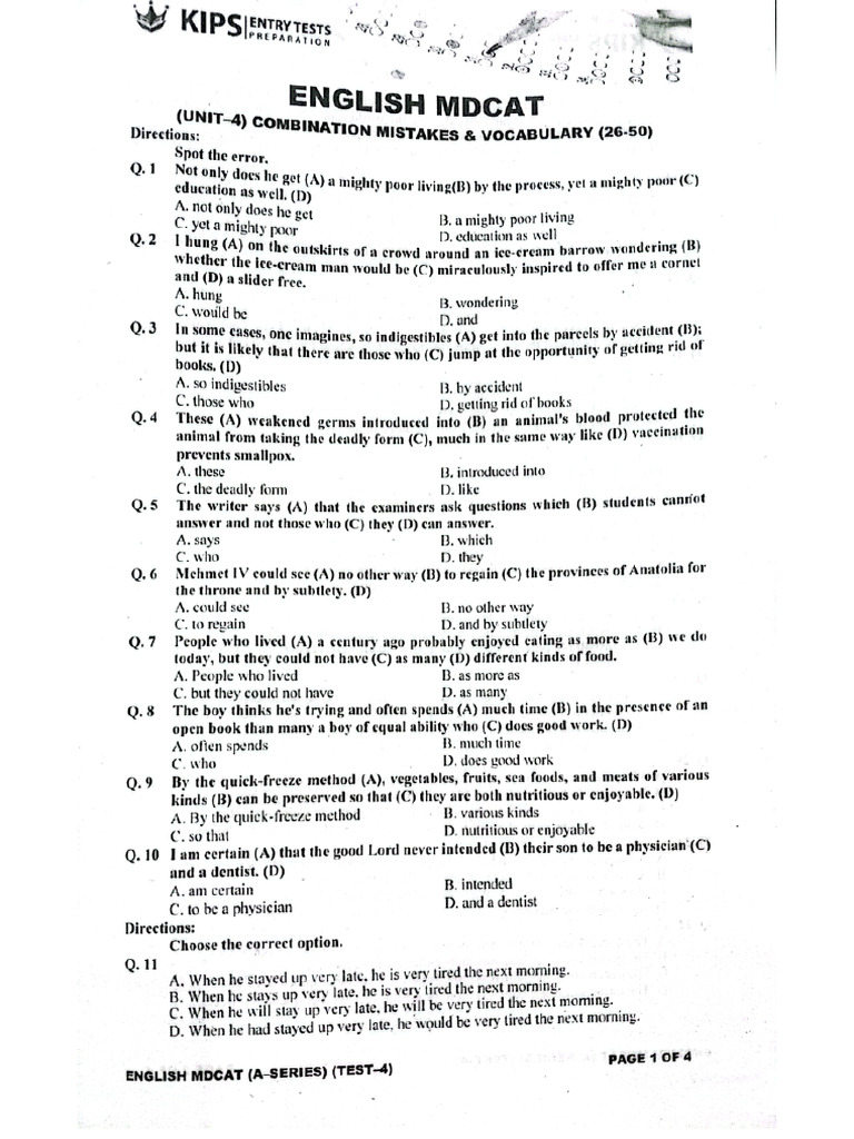 PDF Test 4 Kips Combinations Mistakes | PDF