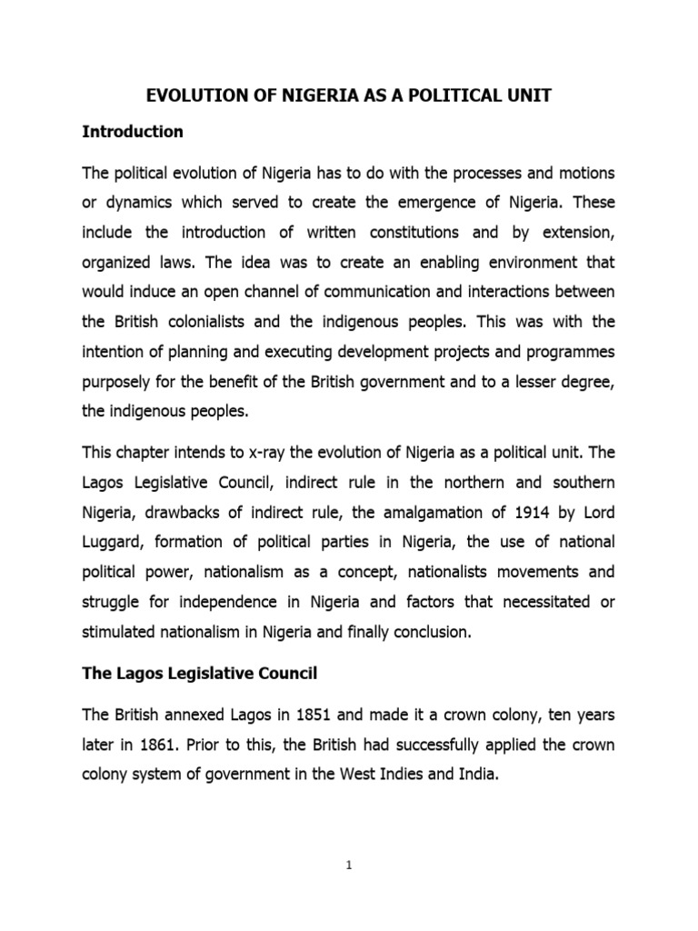 Evolution of Nigeria As A Political Unit - 075010 | PDF | Nigeria