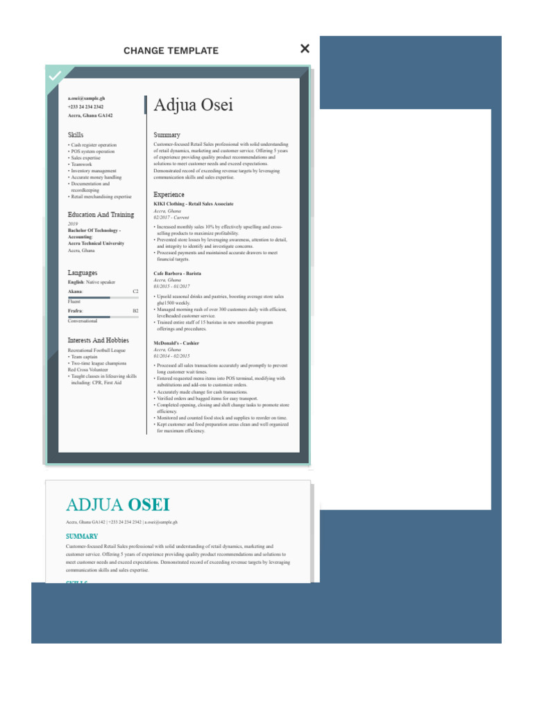 Finalize Resume - Resume Now | Download Free PDF | Point Of Sale | Retail