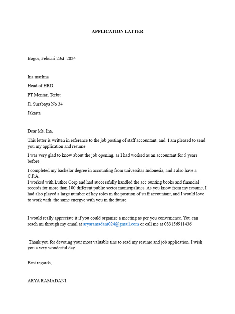 Application Latter | PDF | Career & Growth | Business