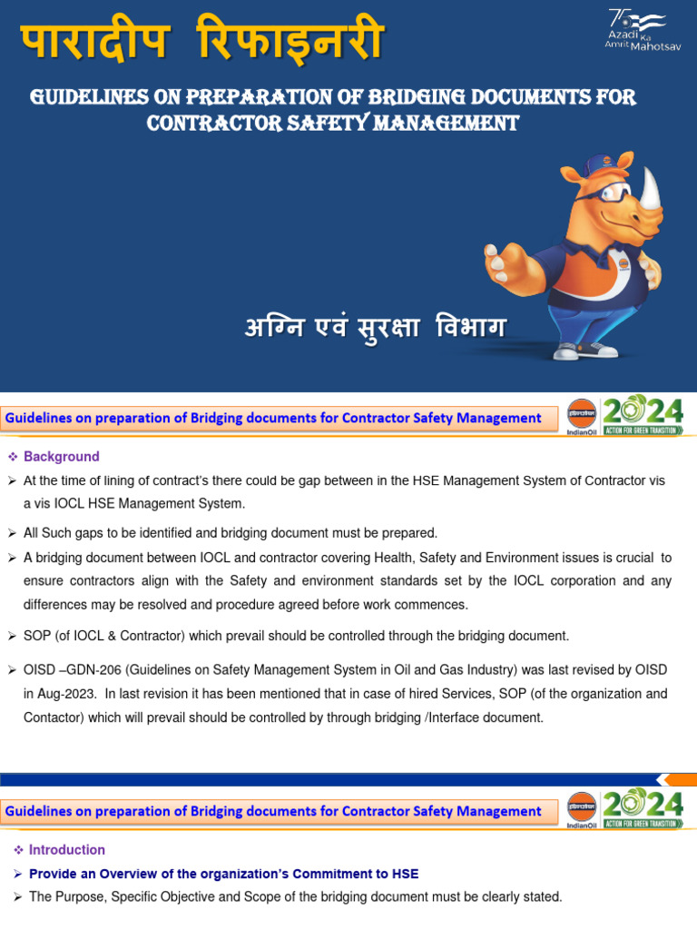 Bridging Document Guidelines for Contractors | PDF | Emergency ...