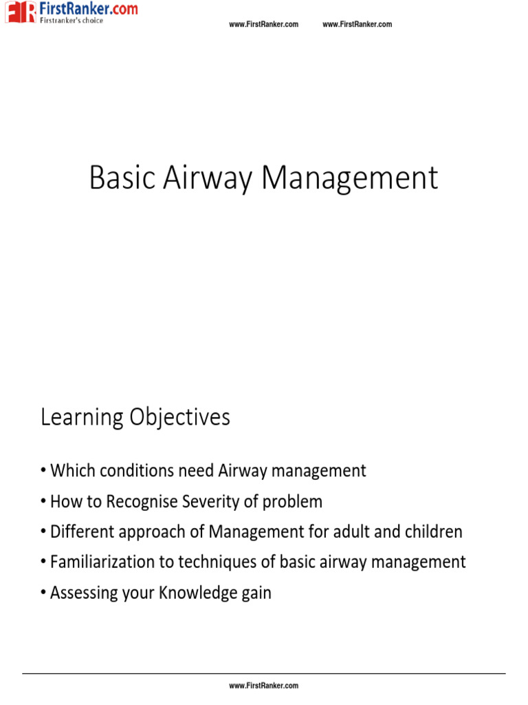 ANES Basic Airway Management | PDF | Breathing | Clinical Medicine
