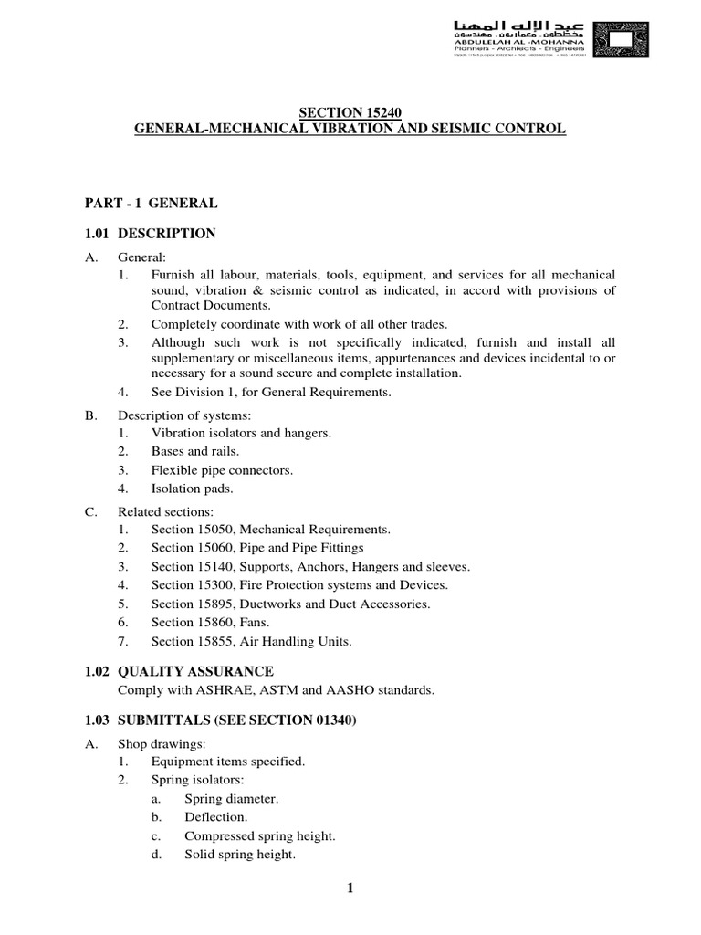 15240-General-Mechanical Vibration And Seismic Control | PDF | Pipe ...