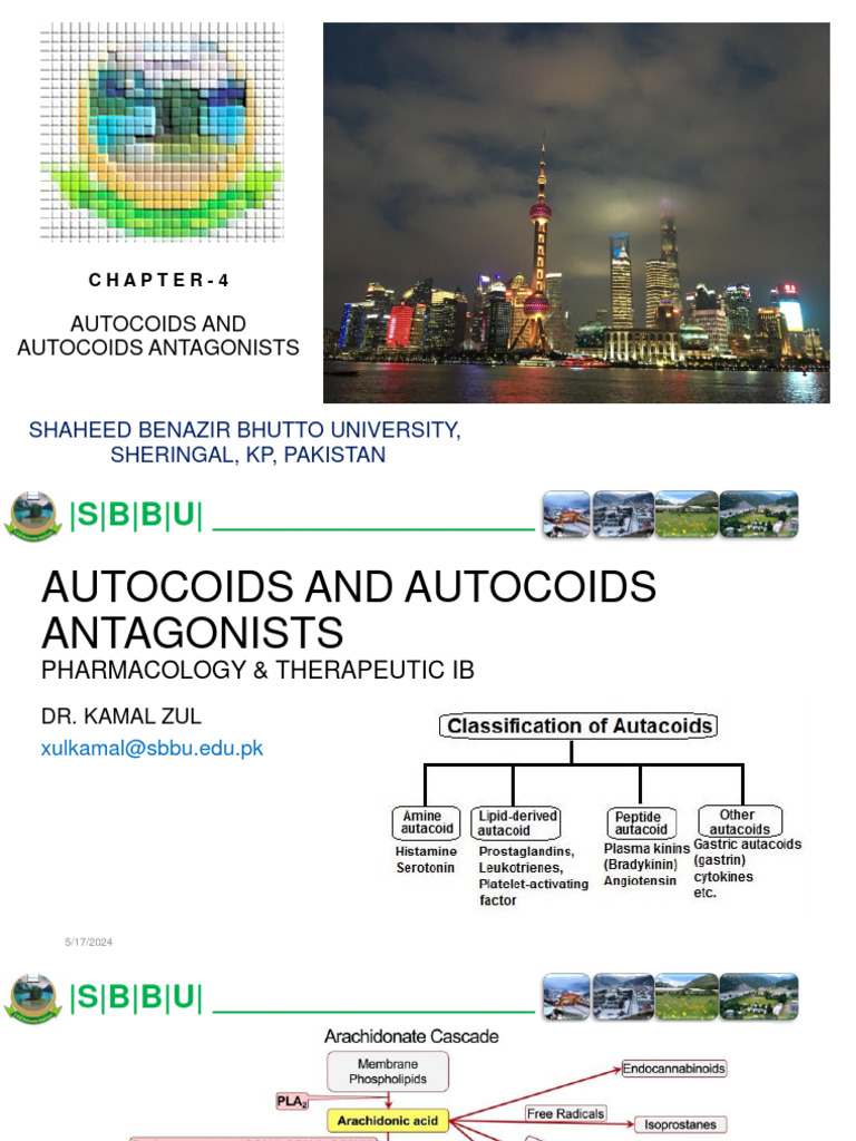 Autocoids & Antagonists Guide | PDF | Drugs | Pharmacology