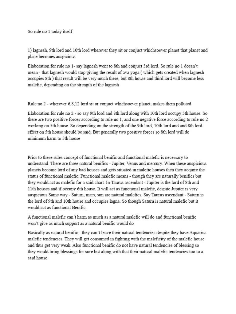 55 Rules | PDF | Planets In Astrology | Hindu Astrology