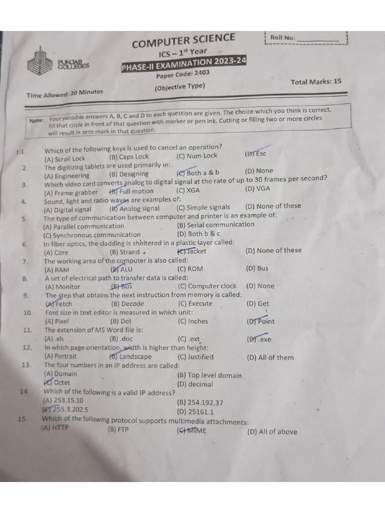 Phases Question paper (Computer) | PDF