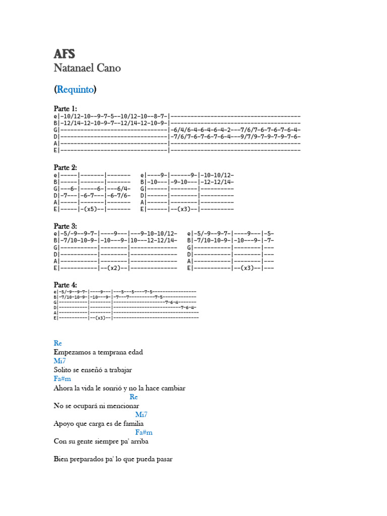AFS (Requinto y Acordes) | PDF