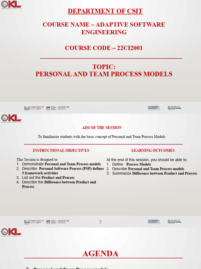 Personal and Team Process Models Session 5 | PDF | Software Development ...