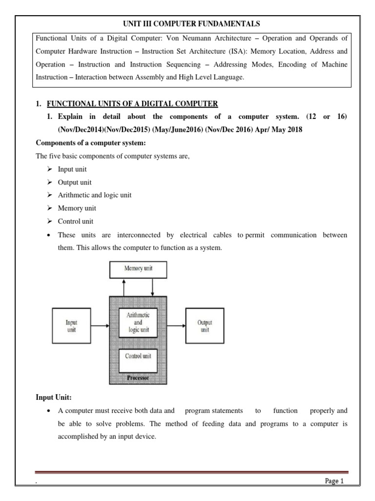 Dpco Notes All Units | PDF | Computer Data Storage | Central Processing ...