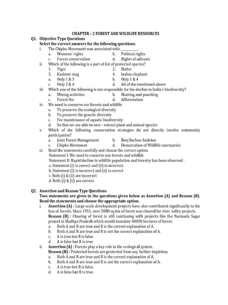 Answer Key Geography Chapter 2 | PDF | Biodiversity | Conservation Biology