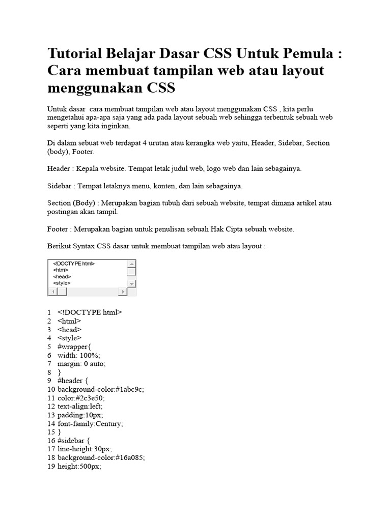 Web Atau Layout Menggunakan CSS | PDF
