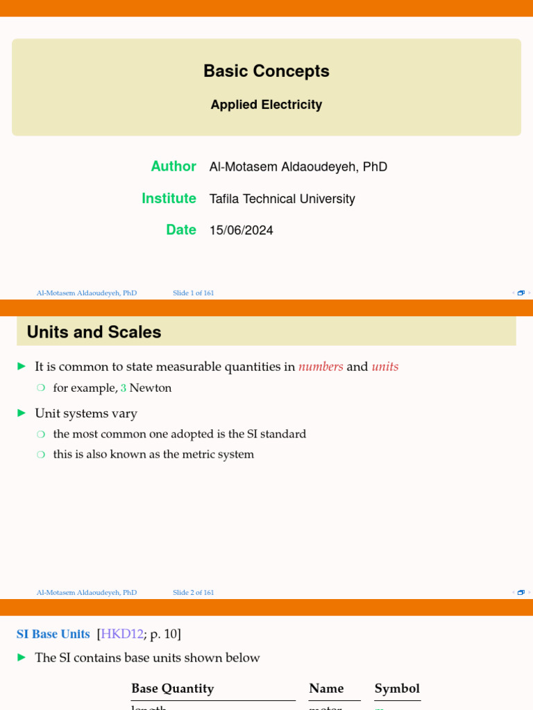 Chapter 1 - Basic Concepts | PDF | International System Of Units | Electrical Network