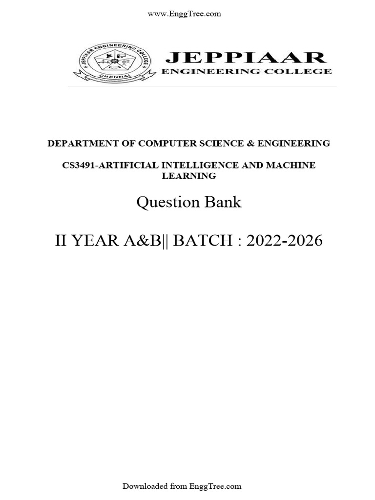 CS3491 Artificial Intelilgence and Machine Learning | PDF | Bayesian Network | Least Squares