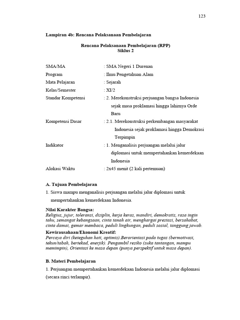 7a. Lampiran RPP Siklus 2 | PDF