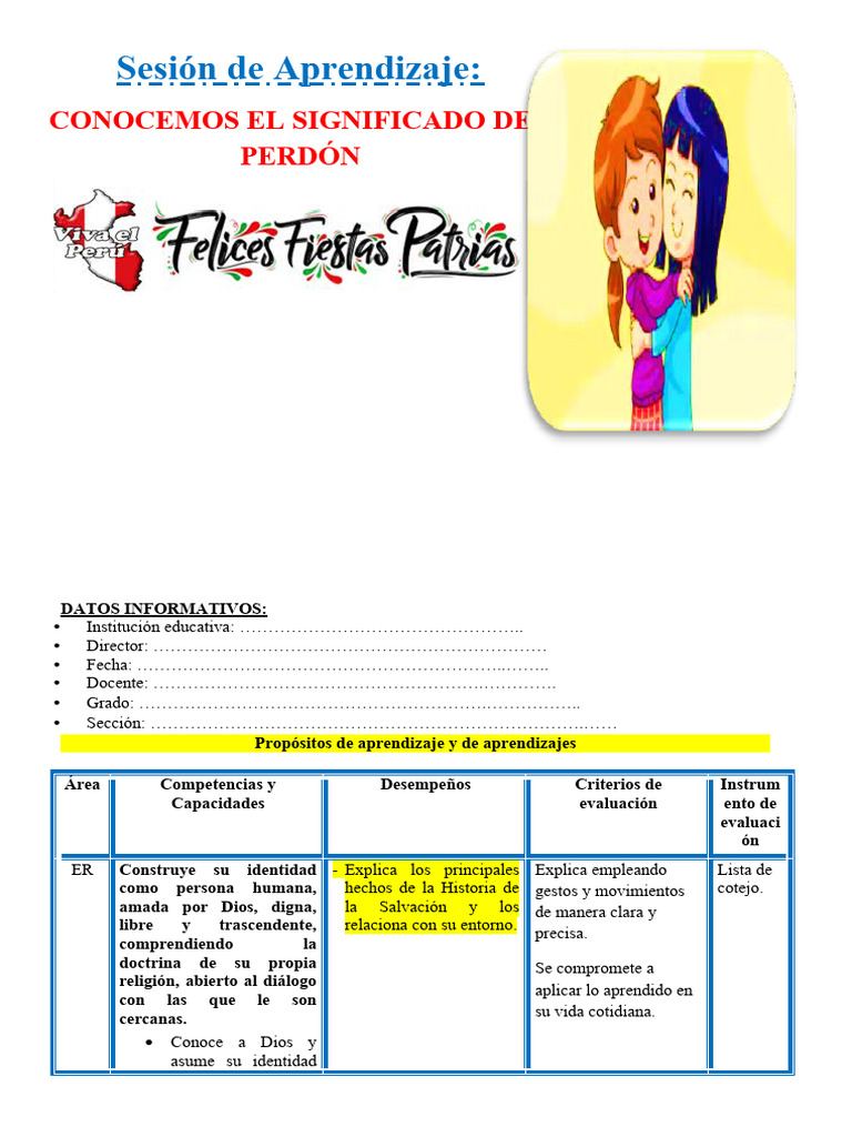 2° Sesión Día 2 Rel Conocemos El Significado Del Perdón | PDF | Perdón ...